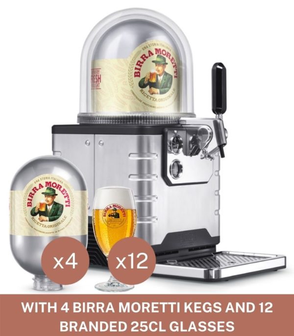 BLADE Machine with 4 Birra Moretti Kegs + 12 Birra Moretti Glasses ...